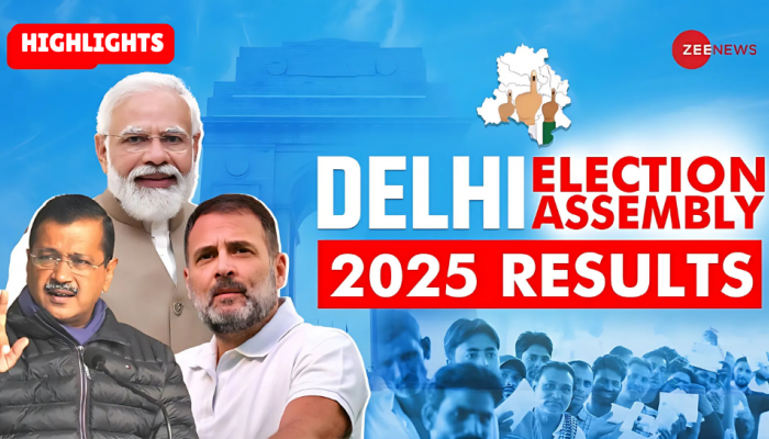 Delhi Election Result 2025 Highlights | BJP (48), AAP (22), Cong (00 ...