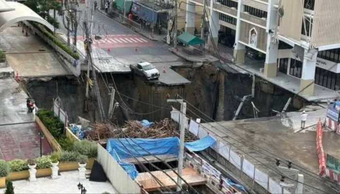 Bangkok: 50-Meter-Deep Sinkhole Swallows City Street, Sparking Panic ...