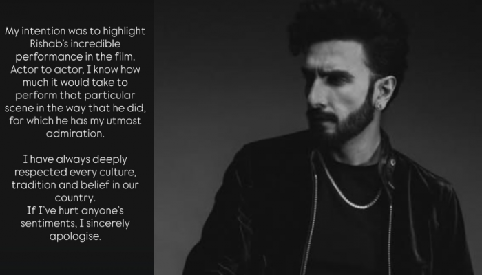 Ranveer Singh Apologises After Backlash For Mimicking Rishab Shetty At ...
