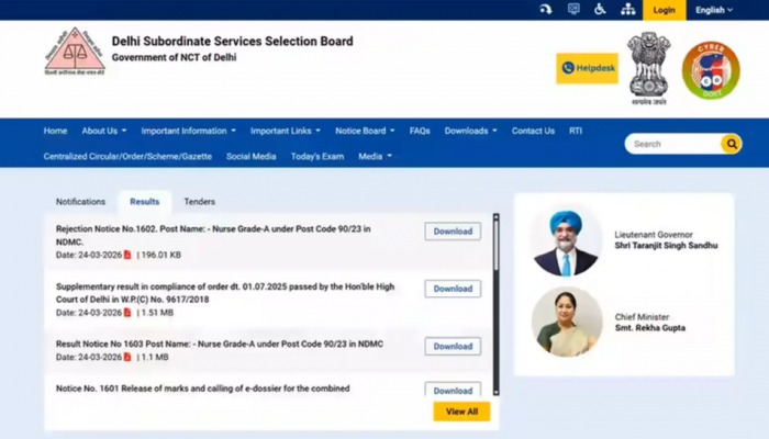 DSSSB Result 2026 Out: Check ASO and Combined exam marks online at ...